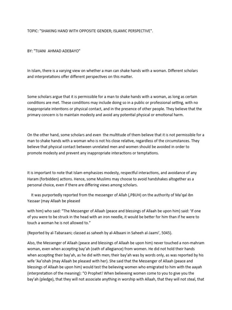 TOPIC - SHAKING-WPS Office-1 | PDF | Prophets And Messengers In Islam ...