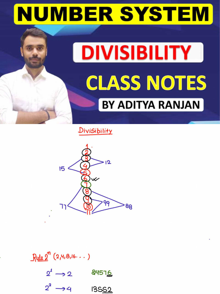 018 MATHEMATICS NUMBER SYSTEM संख्या पद्धति Divisibility | PDF