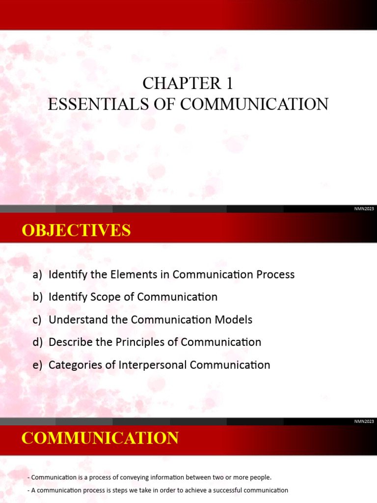 Chapter 1 - Essentials of Communication | PDF | Communication | Information