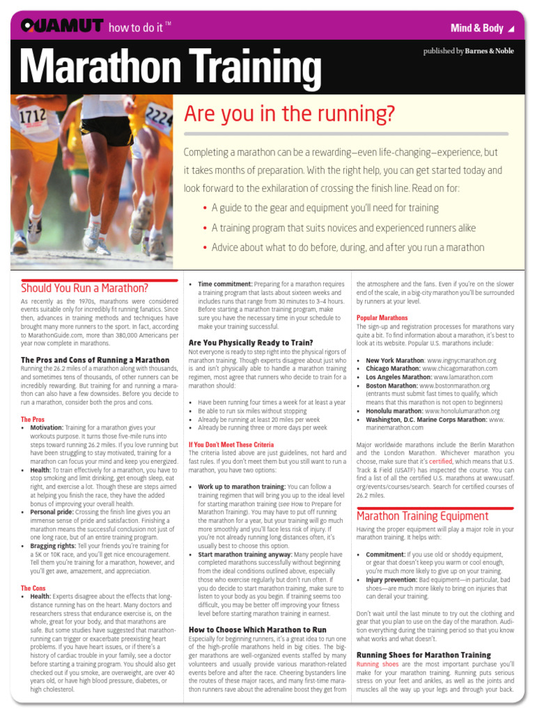 Marathon Training Pdf Marathon Running