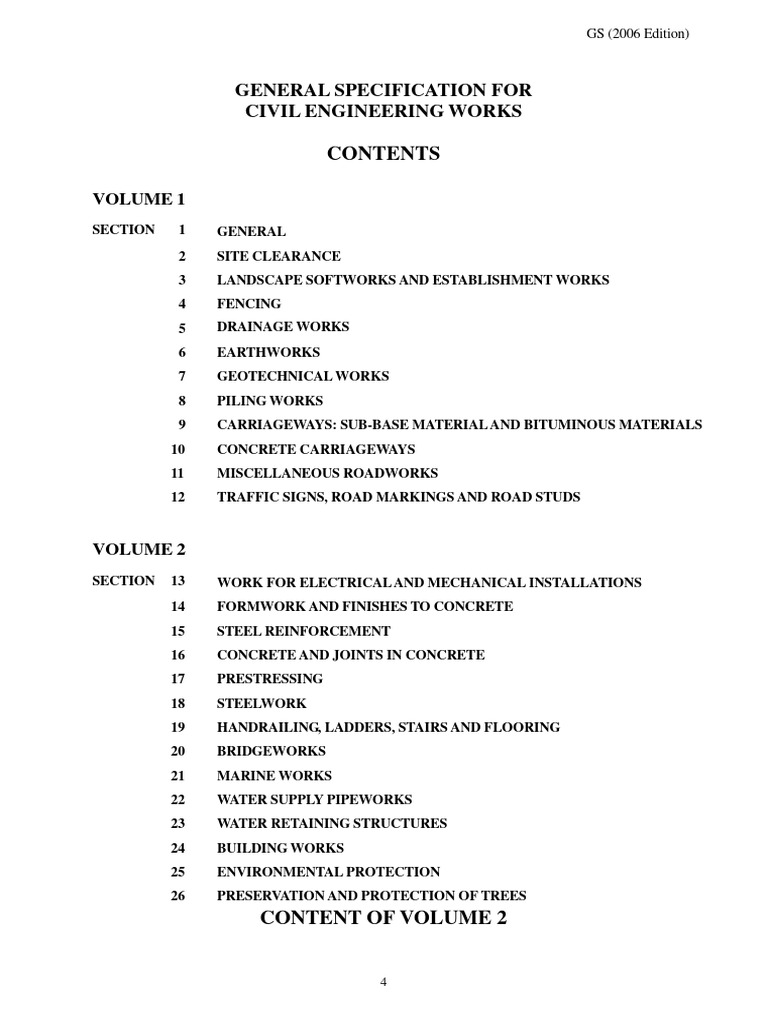 Civil Engineering Works Spec 2006 | PDF | Concrete | Prestressed Concrete