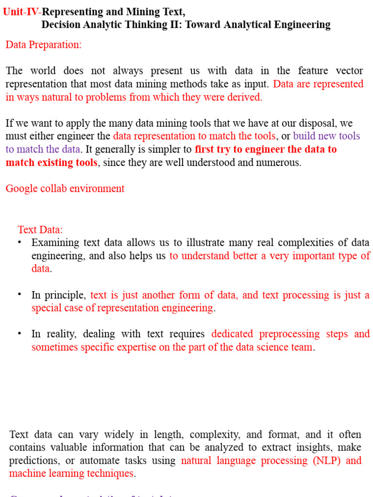 DSB - Unit4-Representing and Miniing text-decision-analytic-think-II | PDF | Cognitive Science ...