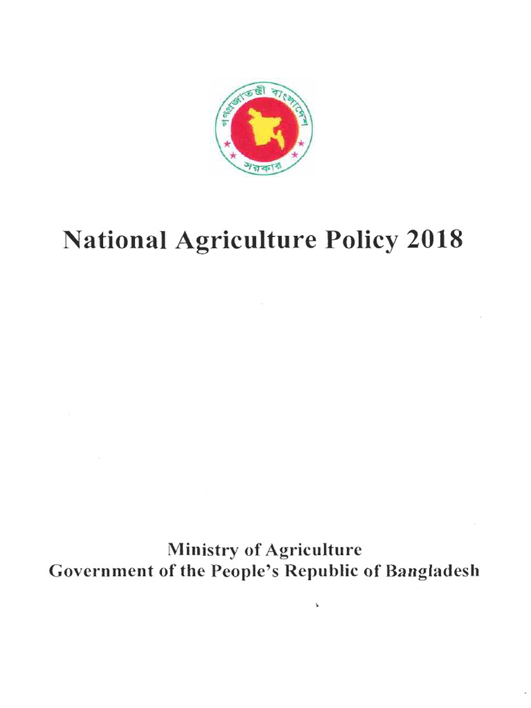 National Agriculture Policy Overview | PDF | Teaching Methods & Materials
