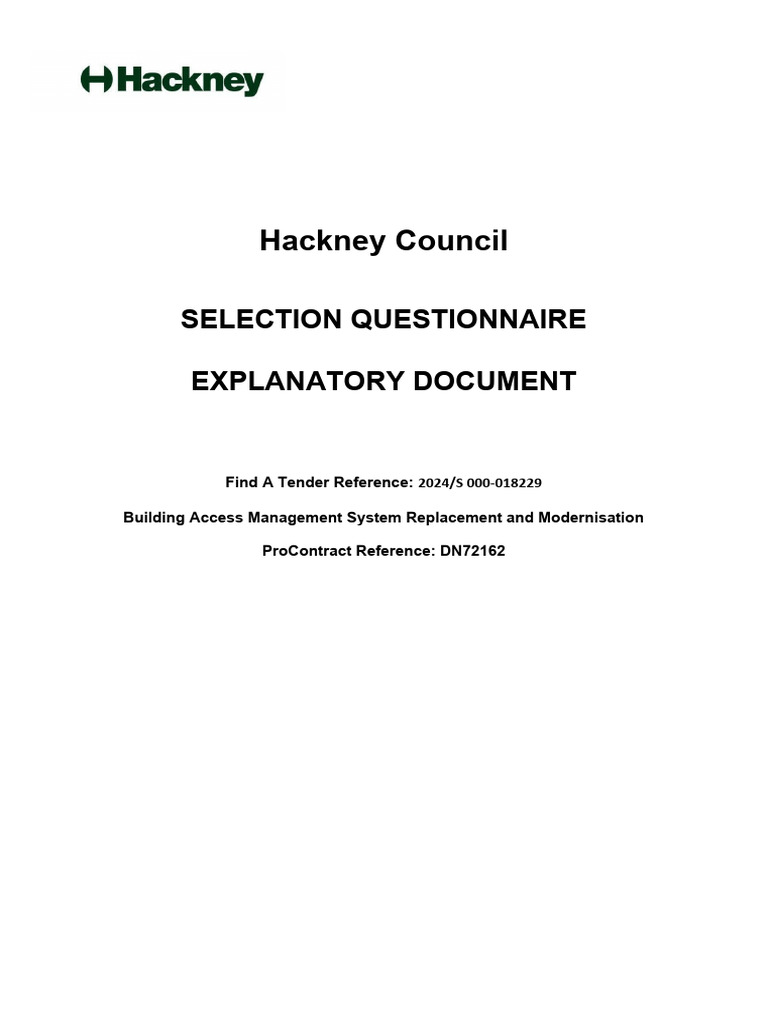 SQ Explanatory Document For Restricted Procedure Building Access ...
