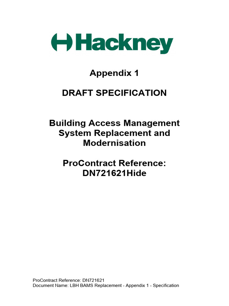 Building Access Management System Replacement and Modernisation Draft ...