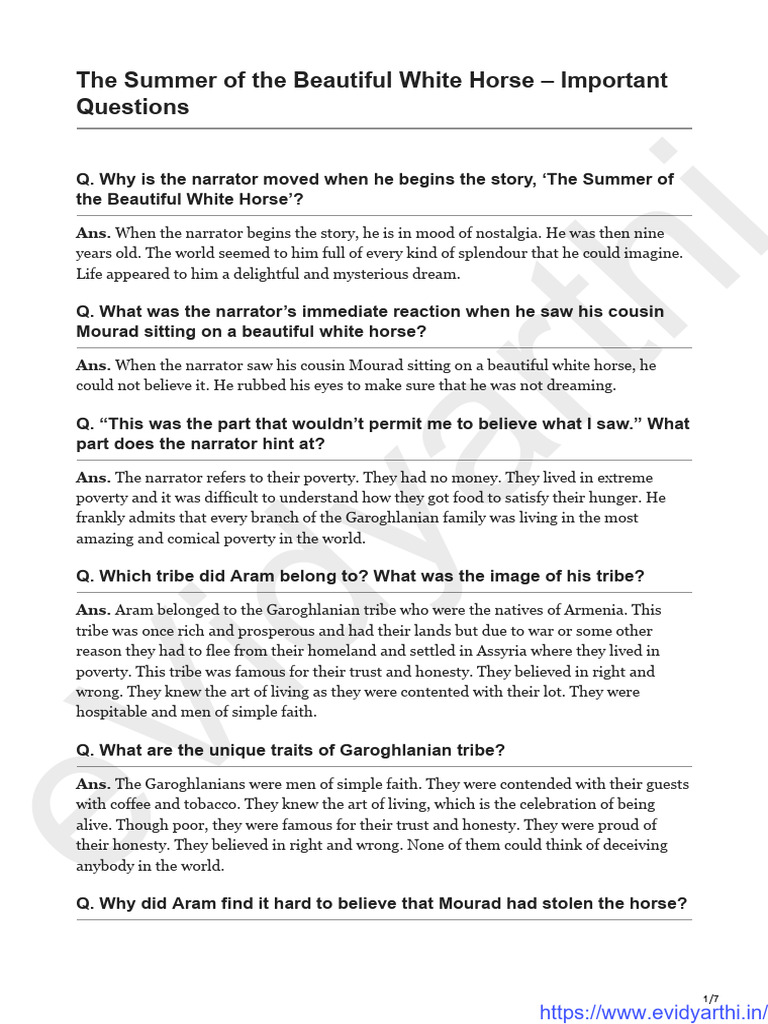 Class 11 Chapter 1 English Snapshots Important Questions | PDF