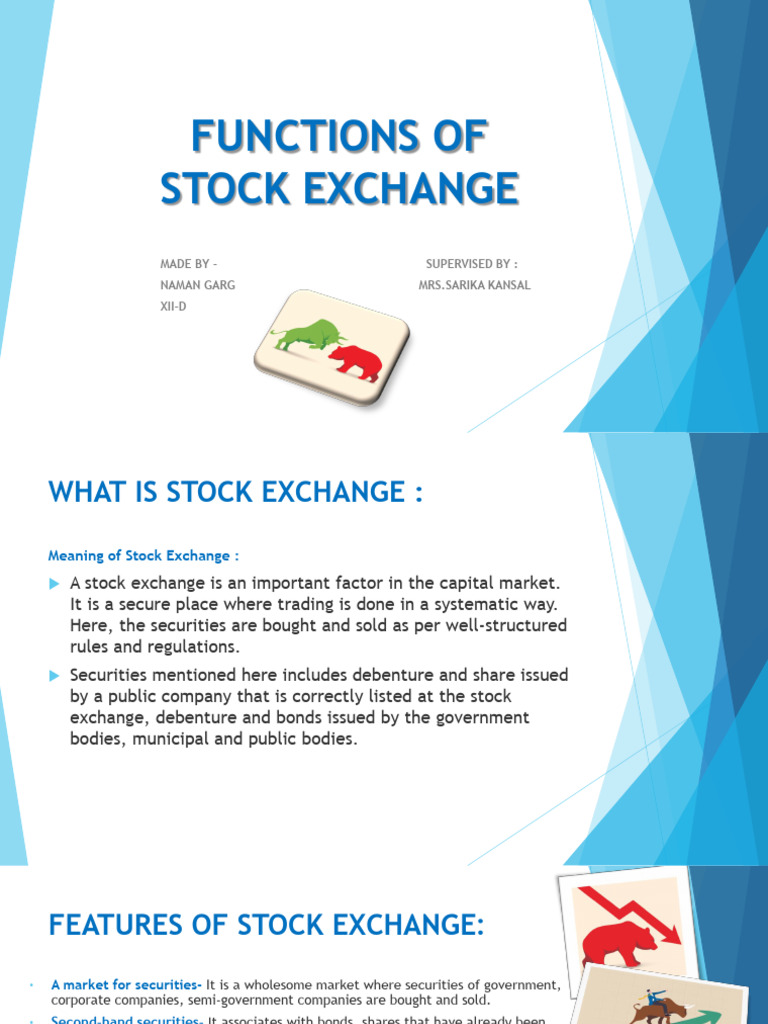 Functions of Stock Exchange Explained | PDF | Stocks | Securities (Finance)