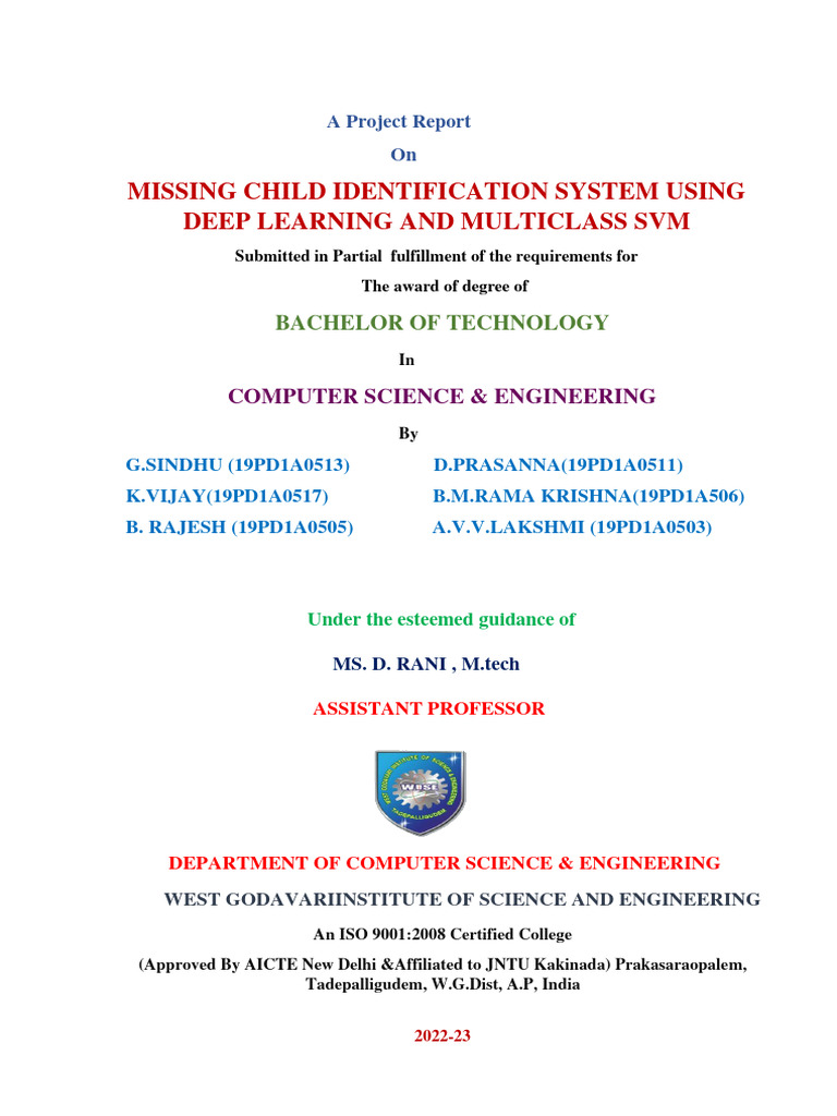 Missing Child Identification System | PDF | Machine Learning | Unified Modeling Language