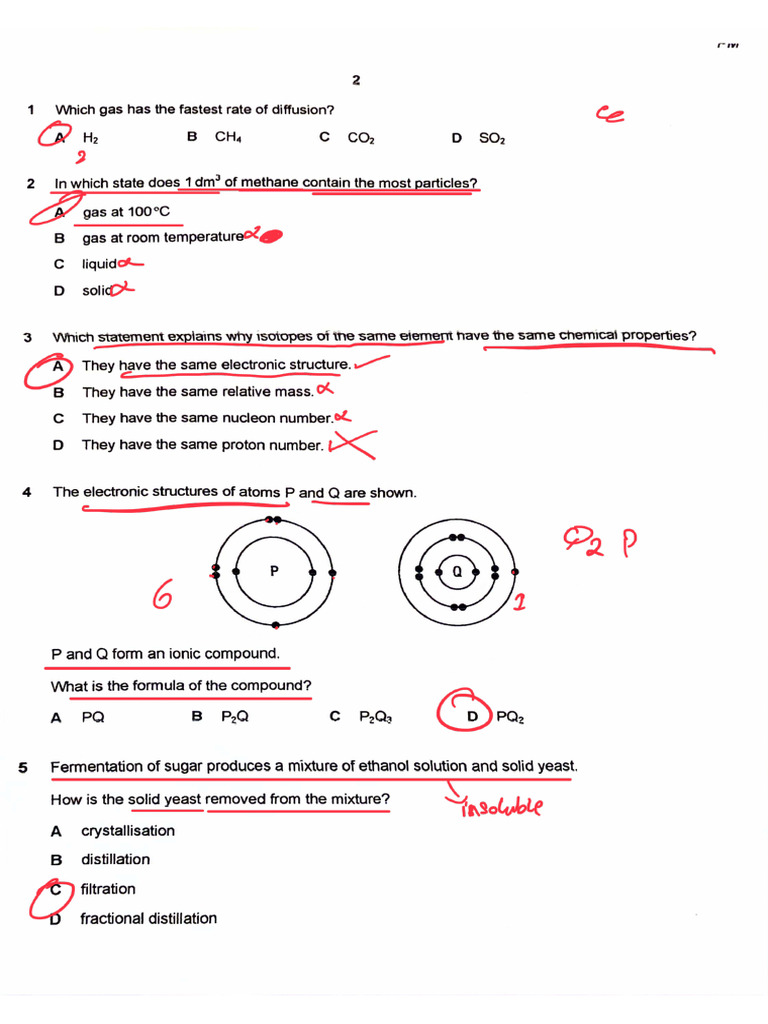 Gce Olevel Chemistry 5070 p1 Solved | PDF