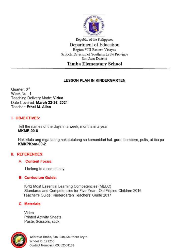 COT Lesson Plan 1st | PDF