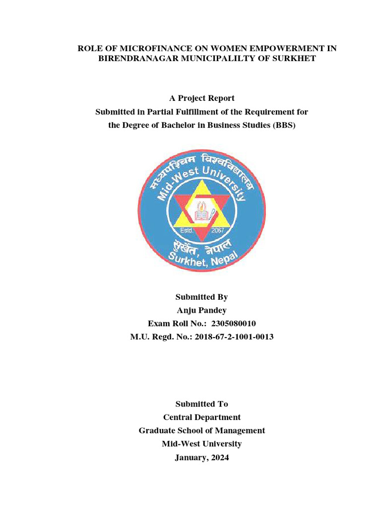 Anju Pandey-BBS Report 2081 | PDF | Microfinance | Survey Methodology