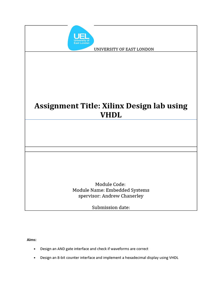 VHDL Xilinx Design Lab Using VHDL | PDF | Vhdl | Electronics VHDL Xilinx Design Lab Using VHDL | PDF | Vhdl | Electronics