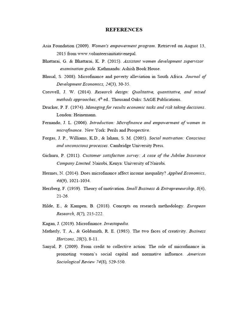 4-References and Appendix | Download Free PDF | Empowerment | Microfinance