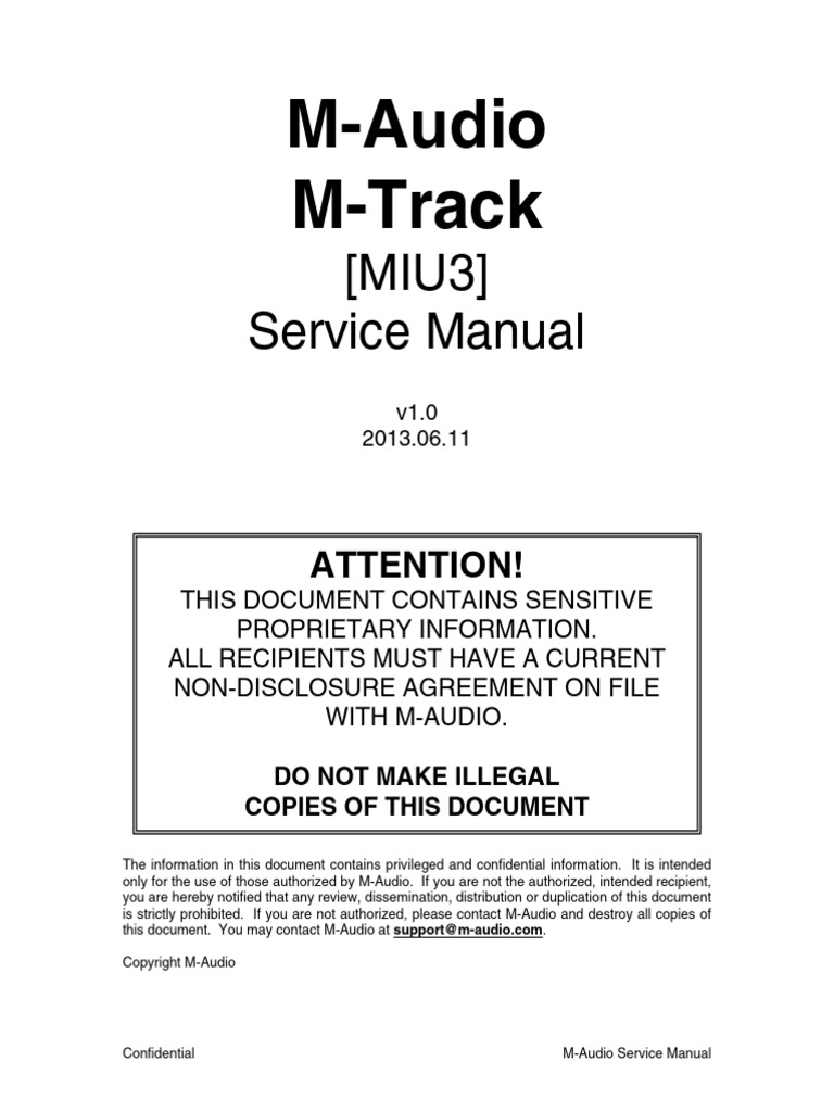 M-Audio M-Track Service Manual | PDF | Headphones | Bandwidth (Signal ...