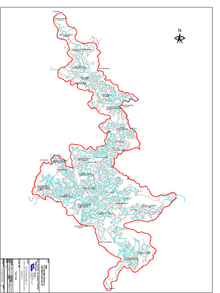 002 Kohima Town Map A3 A3 1 | PDF | Government Of India