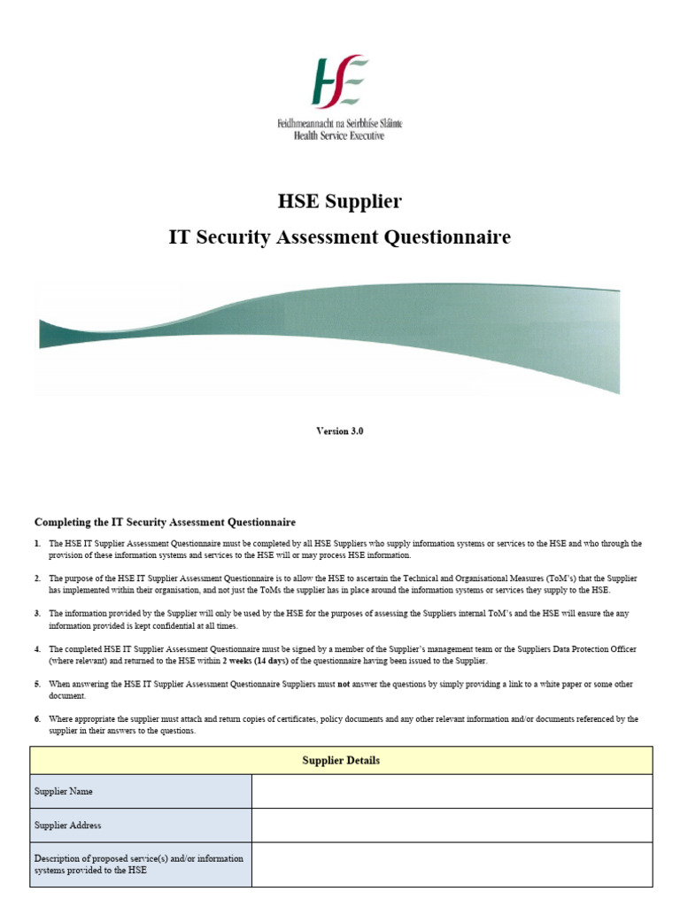 HSE IT Security Assessment Guide | PDF | Backup | Cloud Computing