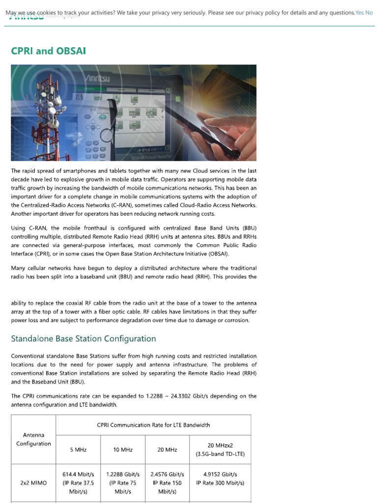 CPRI and OBSAI | PDF