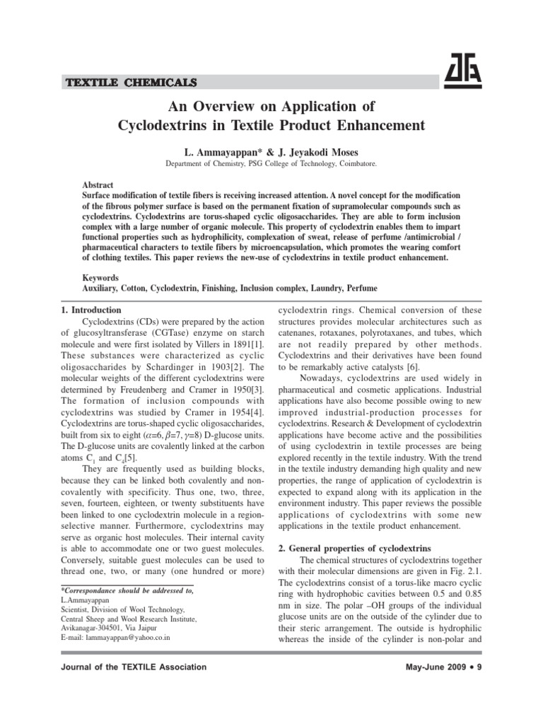 Cyclo Dextrin Review Paper | PDF | Dyeing | Dye