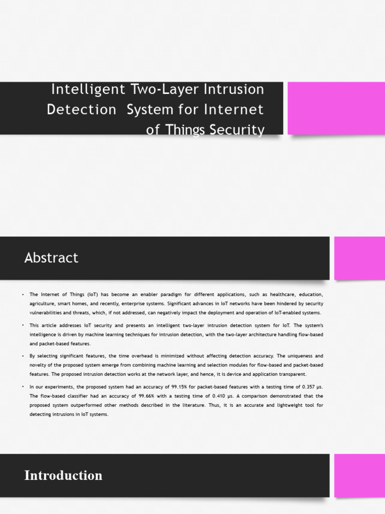 Two-Layer Intrusion Detection System For Security in Internet of Things-2 | PDF | Internet Of ...