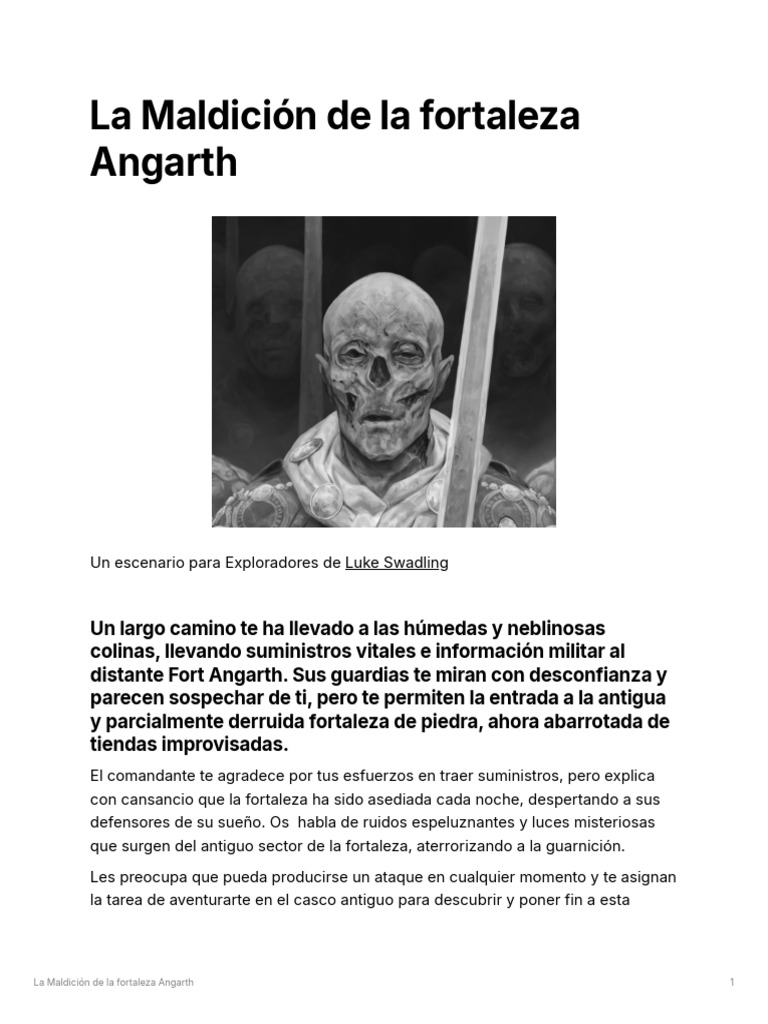 La Maldición de Angarth: Escenario de Juego | PDF | Operaciones ...
