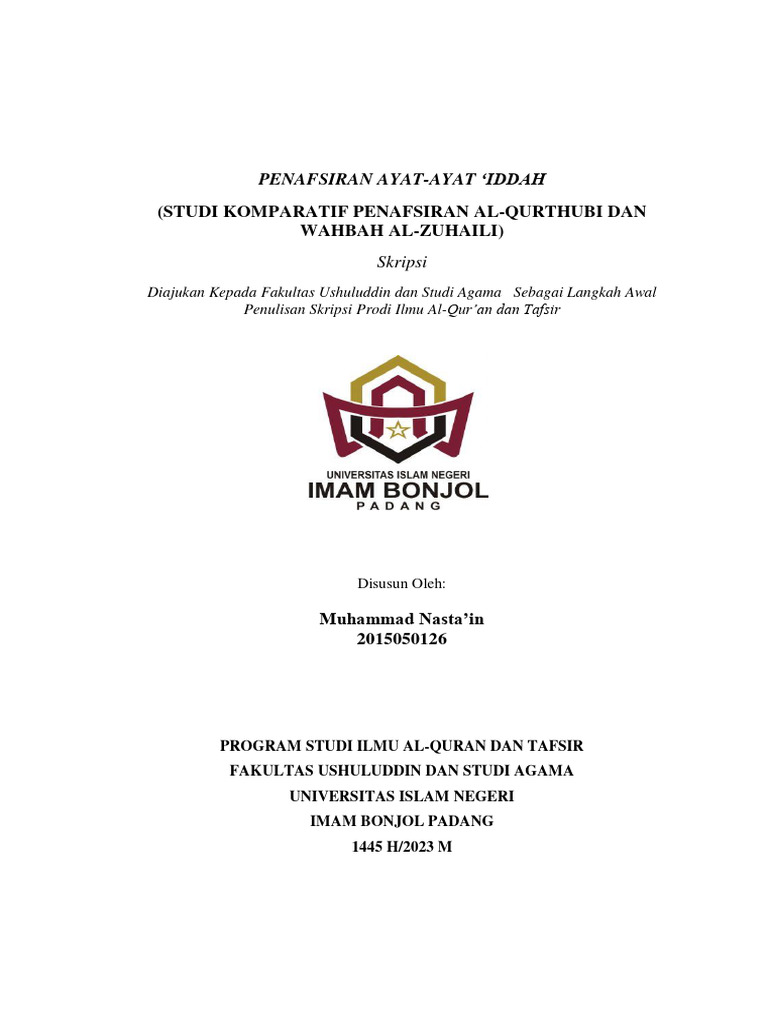 Proposal Nastain Finish | PDF | Filsafat | Kesehatan Holistik