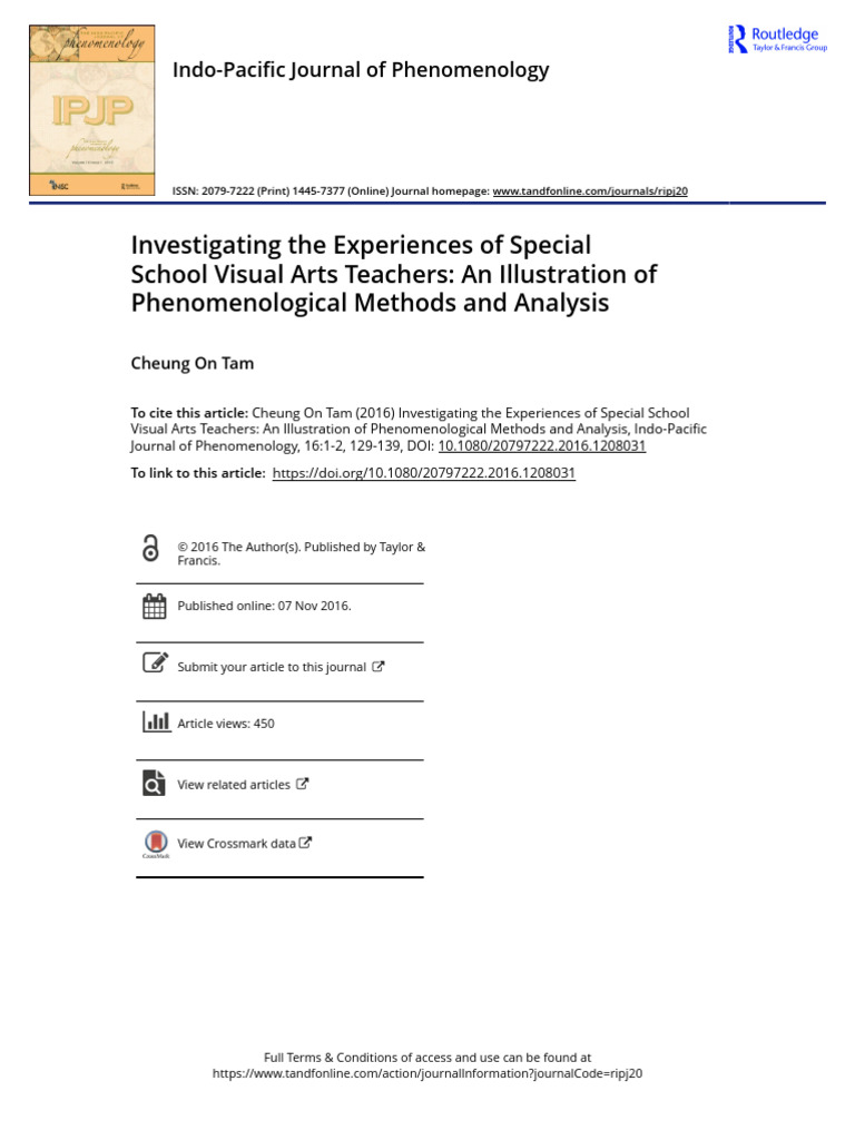 Investigating The Experiences of Special School Visual Arts Teachers An ...