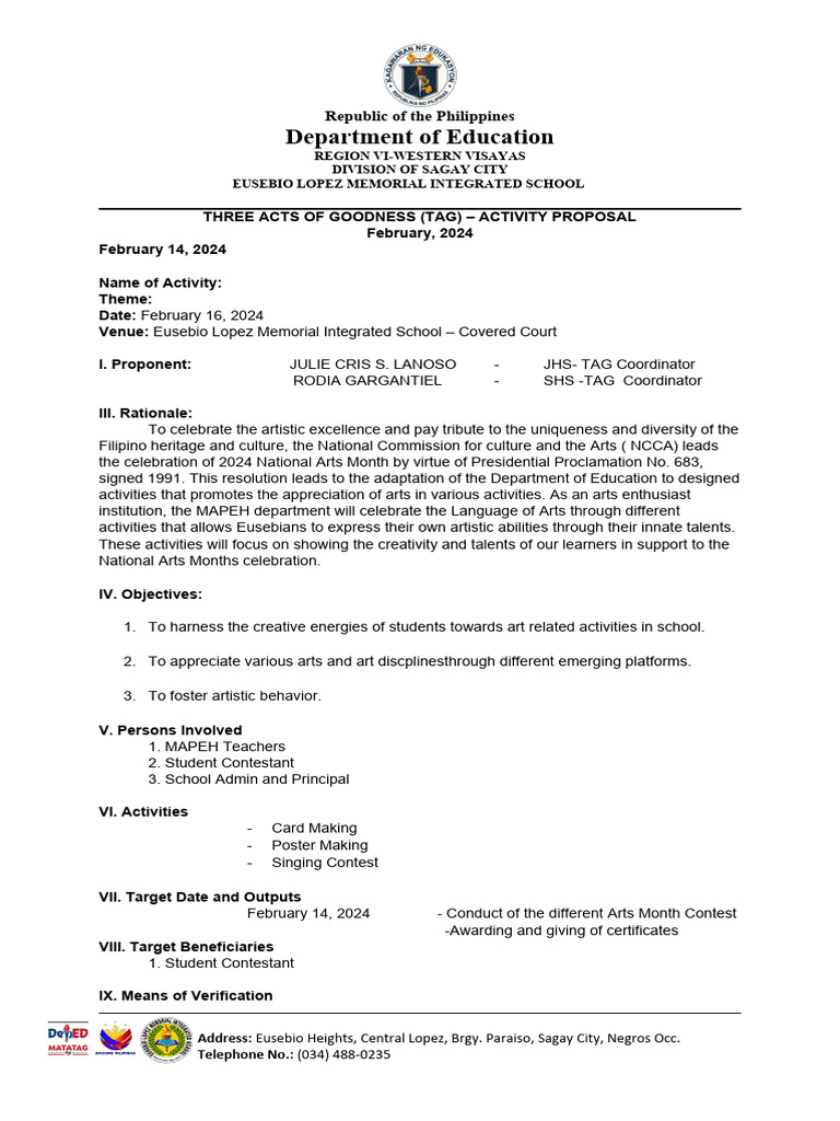 Activity Proposal Poster Making | PDF