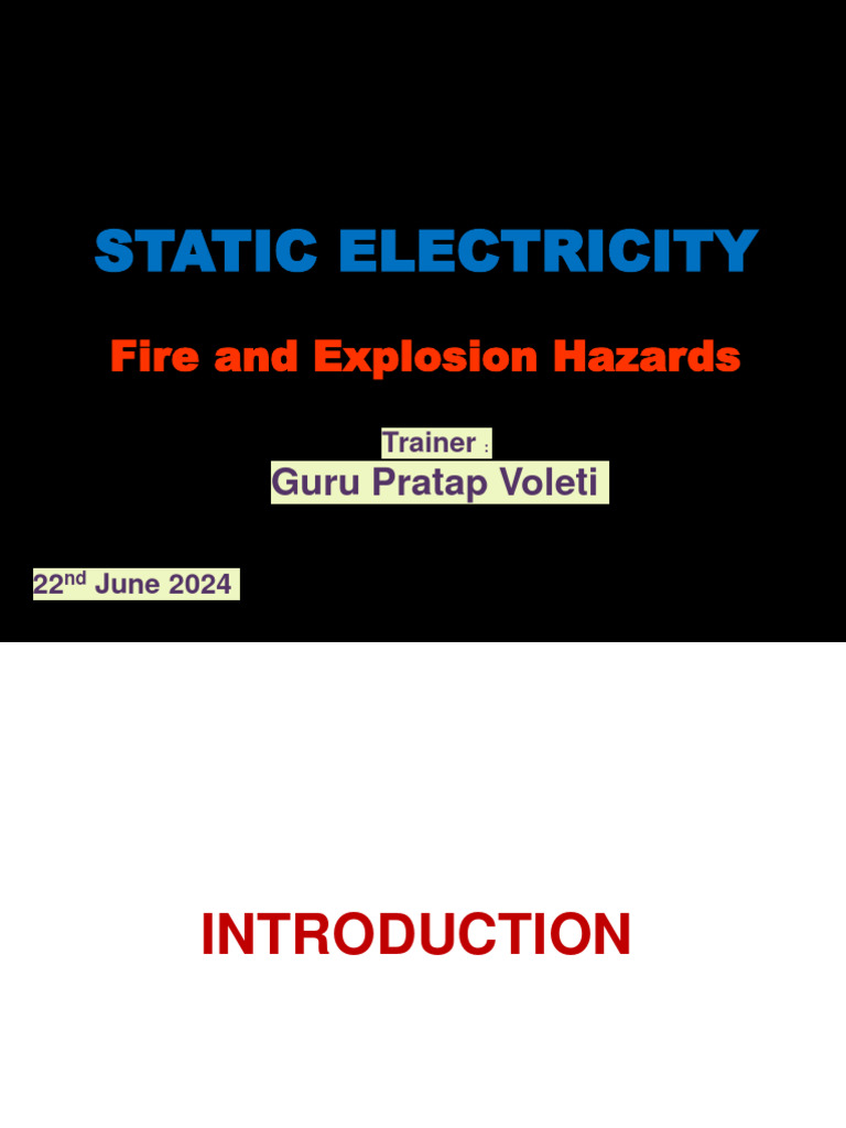 Training on Static Electricity Hazards | PDF | Electrostatic Discharge ...