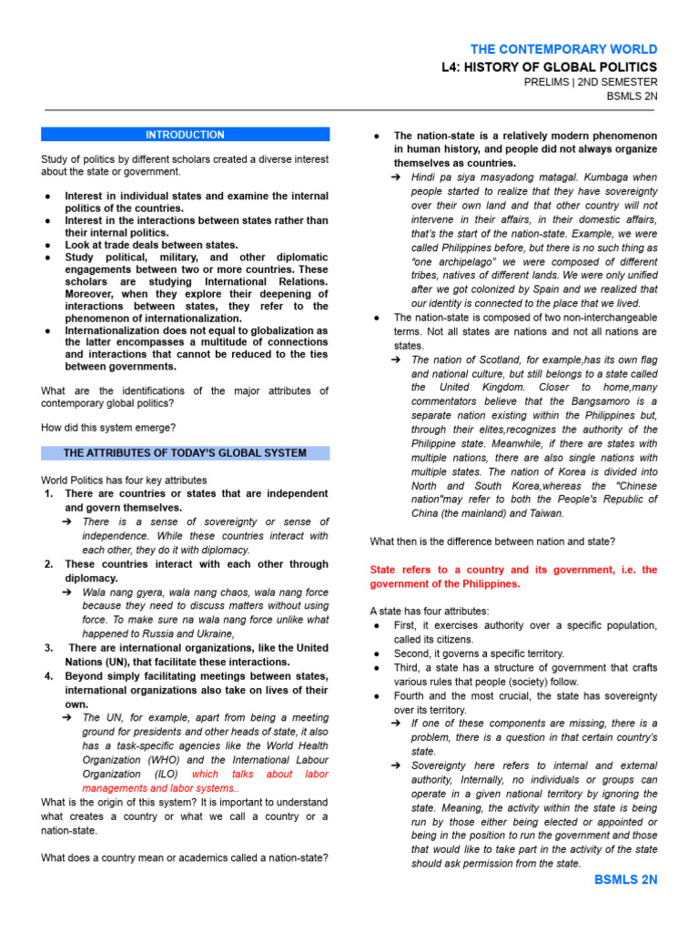 L4.History of Global Politics | PDF | Communism | Communist International