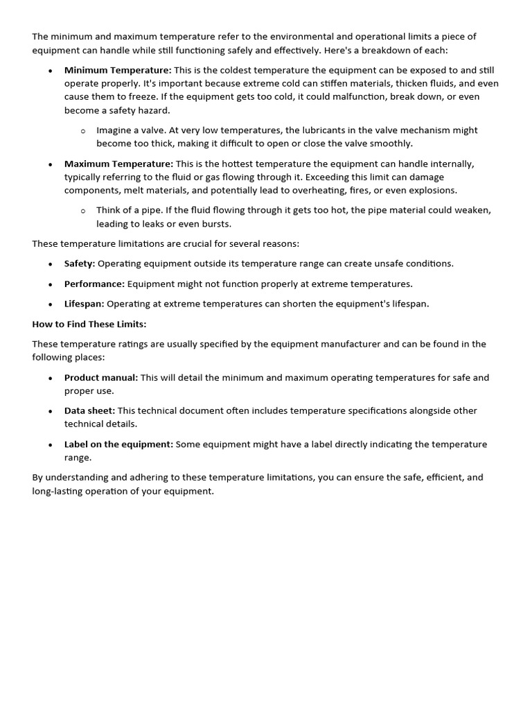 The Minimum and Maximum Temperature Refer To The Environmental and ...