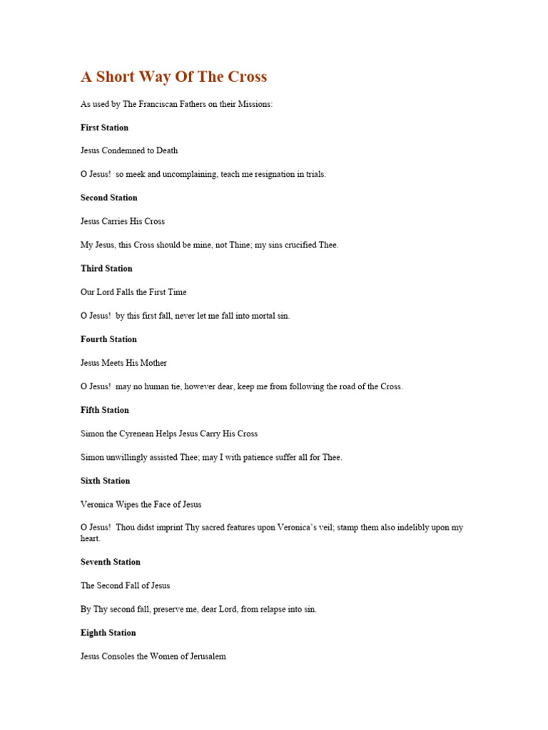 A Short Way of The Cross Bilingual | PDF