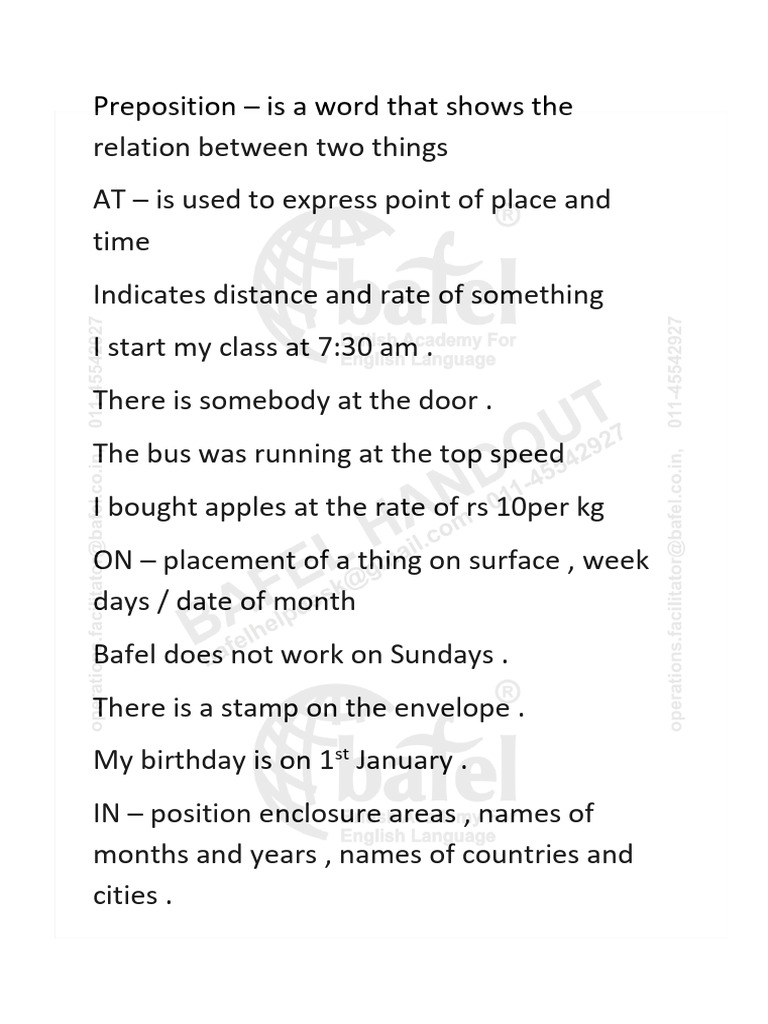 Preposition | PDF