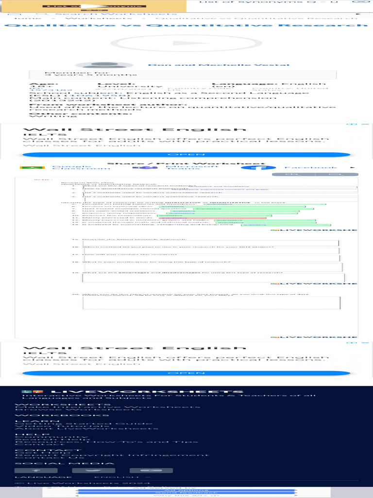 Qualitative Vs Quantitative Research Worksheet Live Worksheets 5565