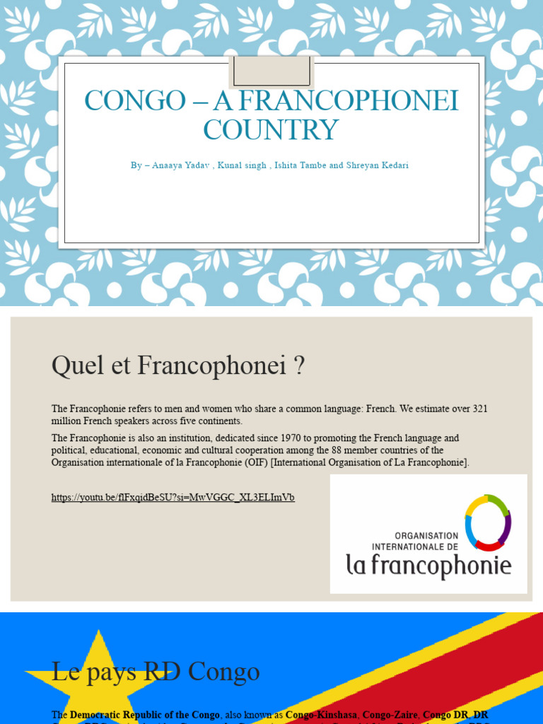 Congo - A Francophonie Country French | PDF | Democratic Republic Of ...