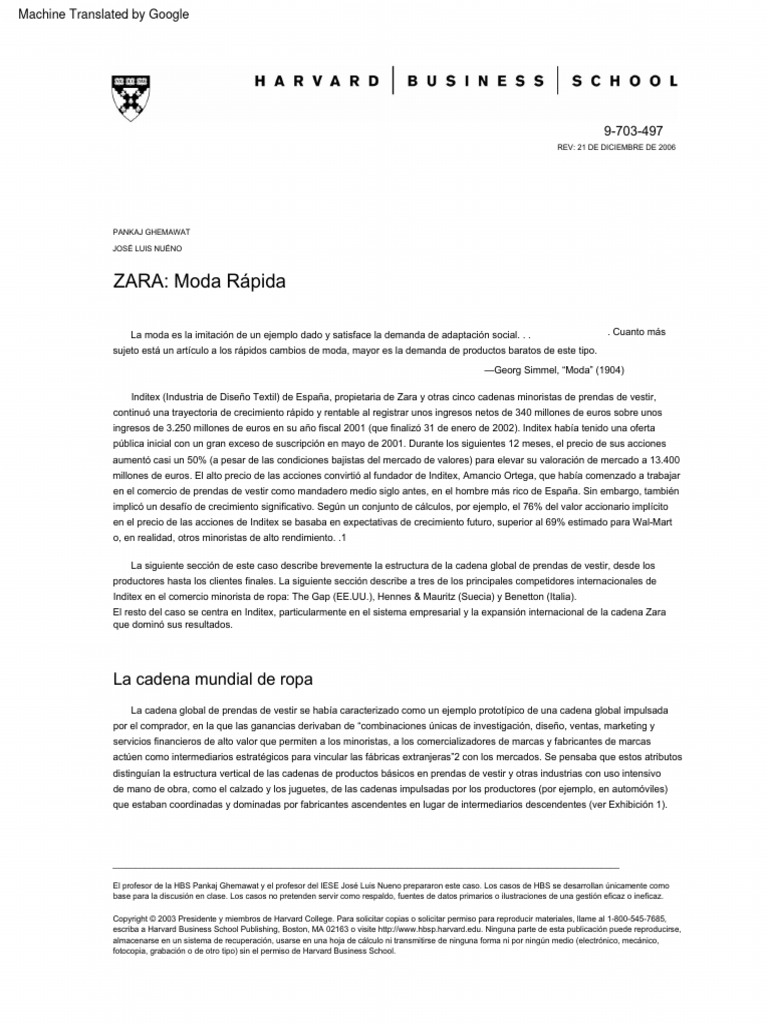 Trabajo - Zara-fast-fashion-Case-study-HVR - 05-06-2024 - EspaÃ Ol ...