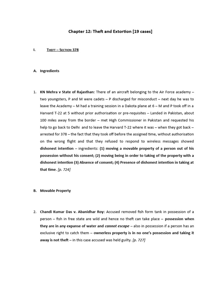 Theft and Extortion | PDF | Theft | Extortion