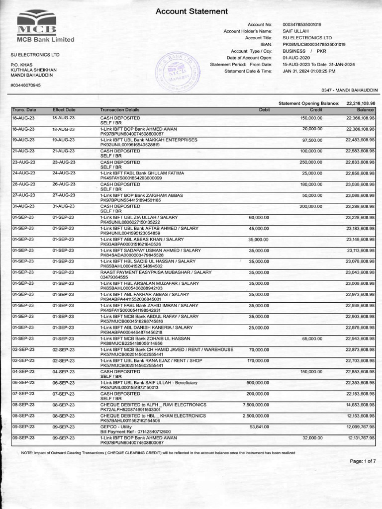 Business Bank Statement | PDF