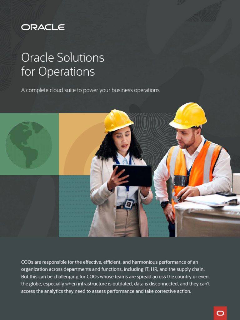 Oracle Solutions For Operations | PDF | Supply Chain | Cloud Computing