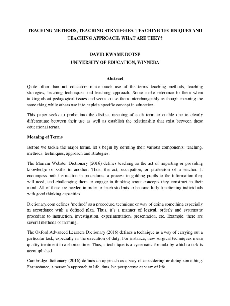 Understanding Teaching Methods and Strategies | PDF | Teaching Method ...