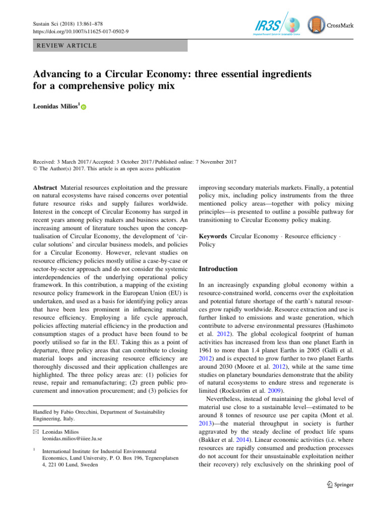 Advancing To A Circular Economy - Three Essential Ingredients For A ...