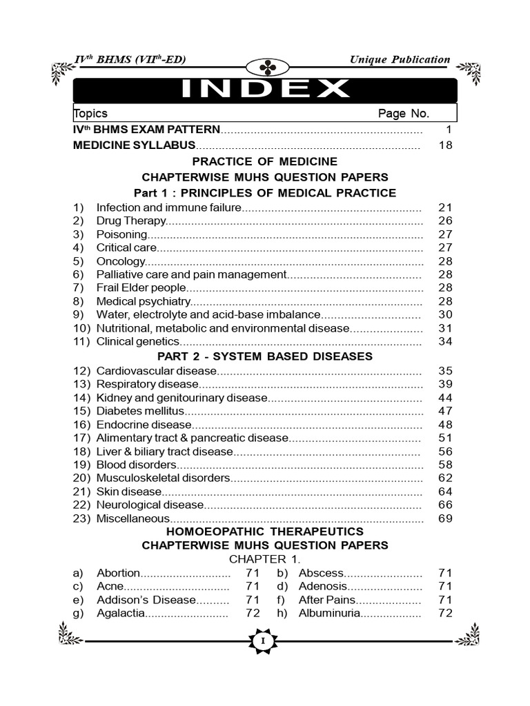 Unique Publications Book of (IV BHMS) | PDF | Homeopathy | Medical ...