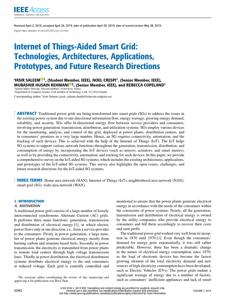 Smart Grid Architecture, Standards & Regulations IEEE Paper | PDF | Internet Of Things | Smart Grid
