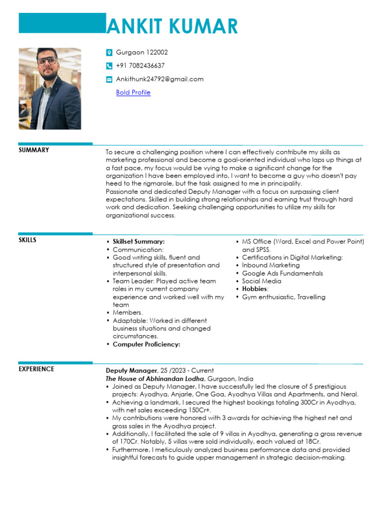 Ankit Kumar Resume 2024 | PDF | Marketing | Brand