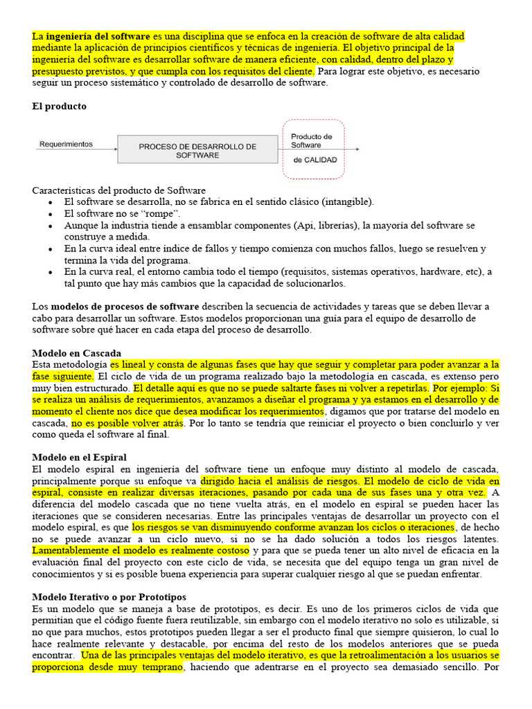 Resumen Ingenieria de Software | PDF | Software | Scrum (desarrollo de software)
