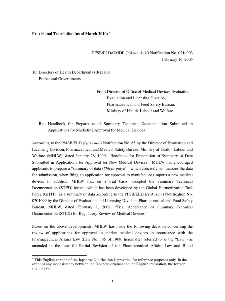 Medical Device STED Preparation Guide | PDF | Medical Device | Clinical ...