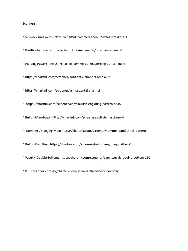 Scanners For Stocks | PDF