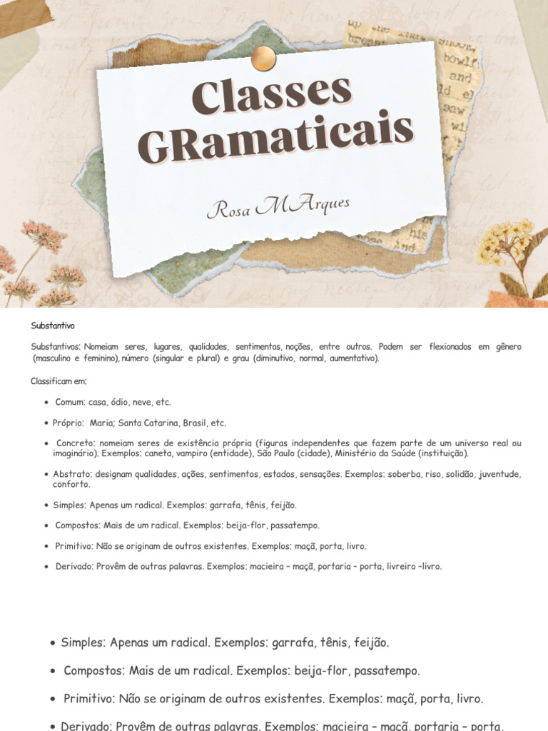 Classes Gramaticais Completa | PDF | Pronome | Morfologia