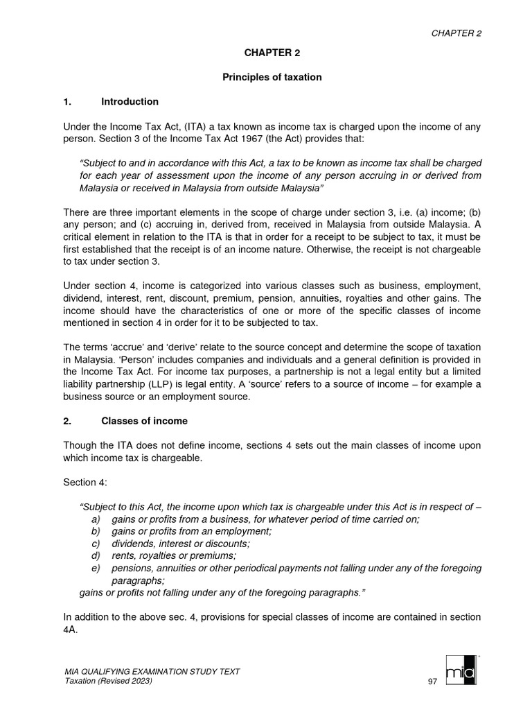 Chapter 2 Principles of Taxation | PDF | Taxes | Income