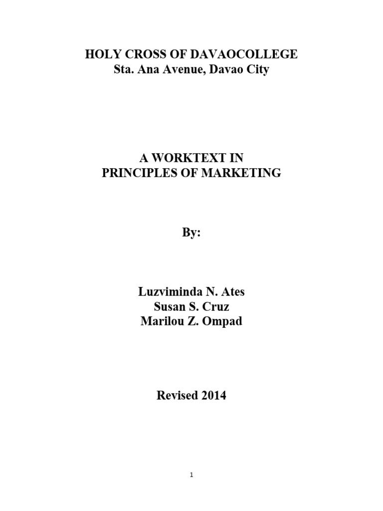 Principles of MKTG Worktext 1 | PDF | Marketing | Product (Business) Principles of MKTG Worktext 1 | PDF | Marketing | Product (Business)