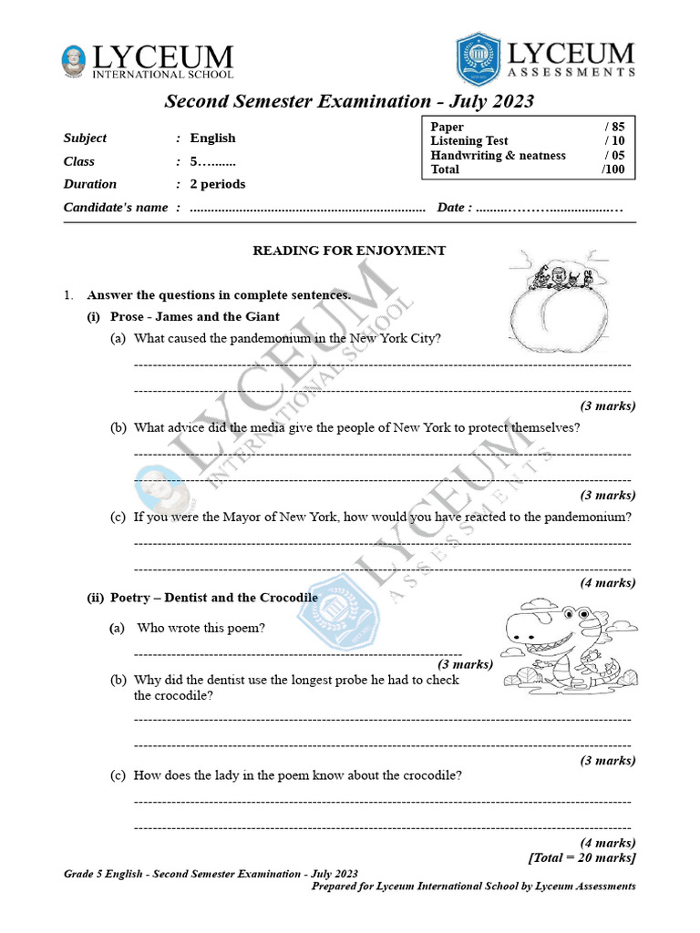 Grade 5 English | PDF | Linguistics
